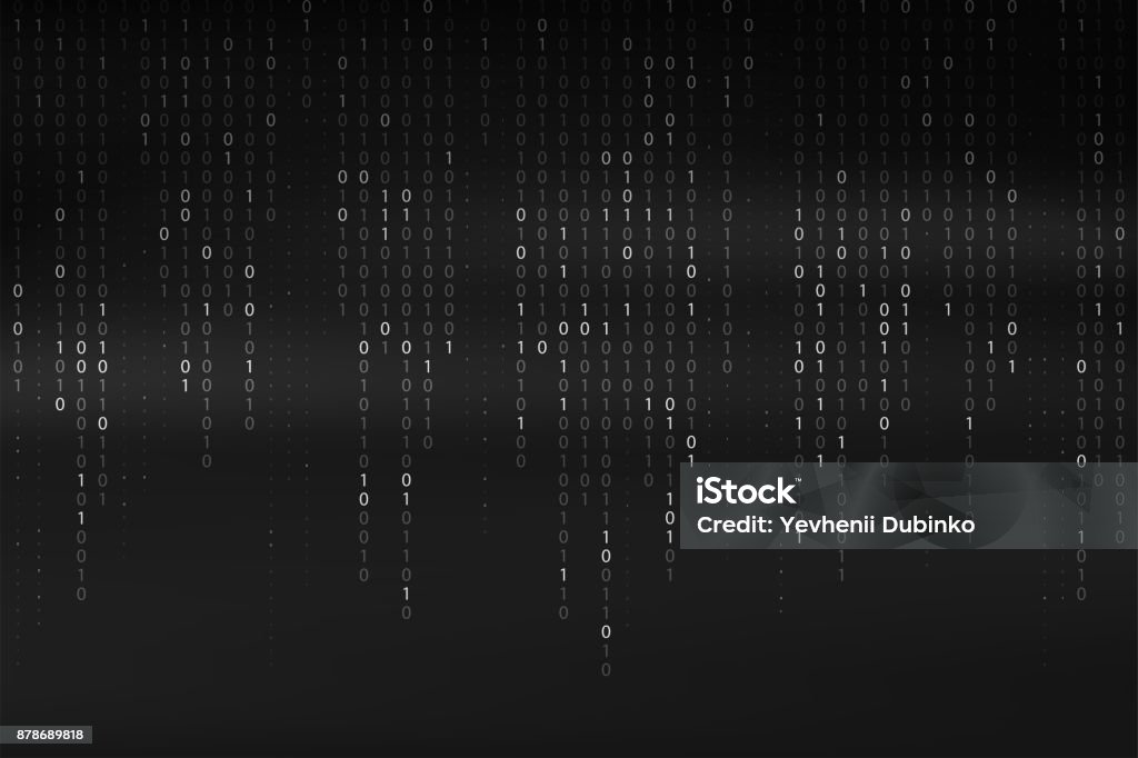 Abstract Binary Code Background Falling Streaming Binary Code Background Digital Technology