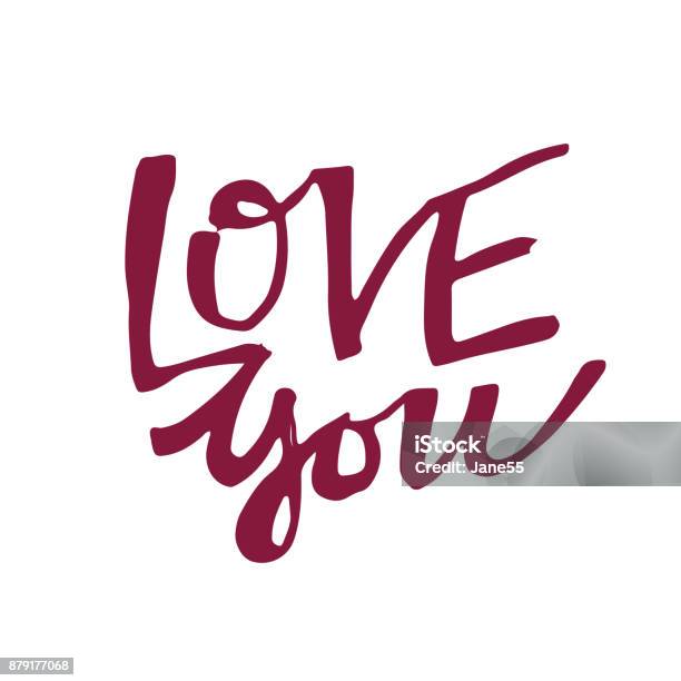 Hand Drawn Doodle Lettering Love You Valentines Day Stock Illustration