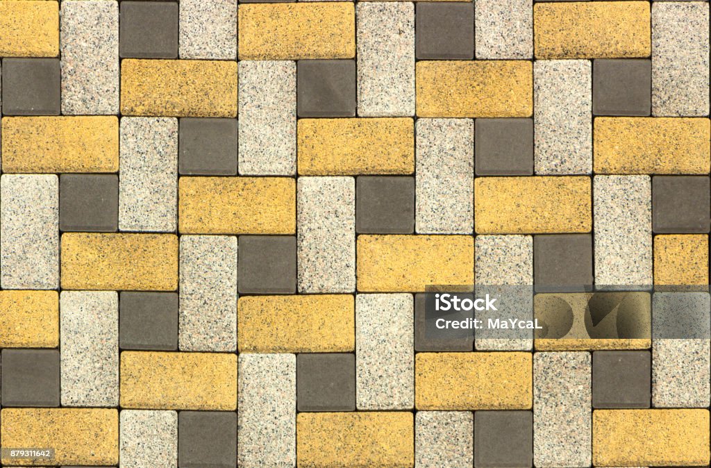 Sampel Lempengan Paving Beton Untuk Trek Peletakan Foto Stok Unduh