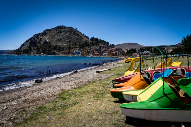 Free picture: Panorama of Copacabana beach on lake Titicaca in Bolivia
