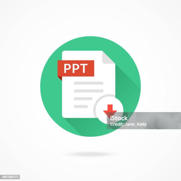 Unduh Ikon Ppt Unduh Dokumen Tipe Format Ppt Ekstensi File Ikon Bulat
