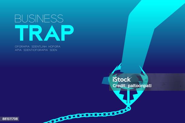 Business Trap Design Horizontal Set Businessman Trapped Concept Idea