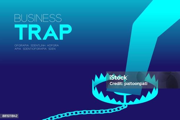 Business Trap Design Horizontal Set Businessman Trapped Concept Idea