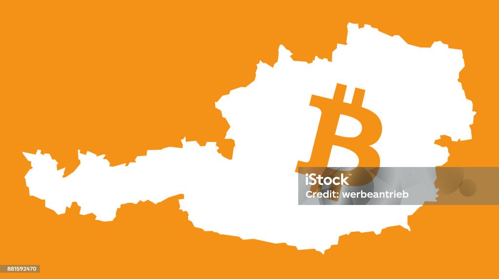 Bitcoin 상징 일러스트와 함께 오스트리아 지도 가상현실에 대한 스톡 벡터 아트 및 기타 이미지 가상현실 개념 거래자