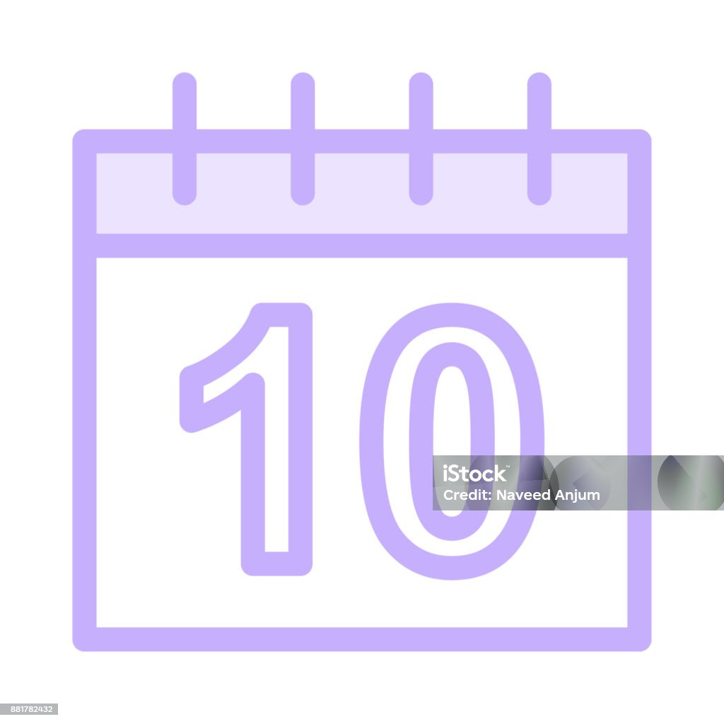 Ikon Vektor Garis Warna Calendar Ilustrasi Stok Unduh Gambar Sekarang Antarmuka Pengguna