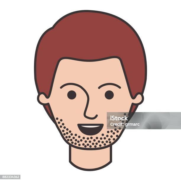 Male Face With Short Hair And Stubble Beard In Colorful Silhouette ... Male Face With Short Hair And Stubble Beard In Colorful Silhouette ...