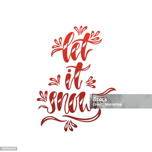 Biarkan Salju Turun Teks Kaligrafi Yang Digambar Tangan Desain