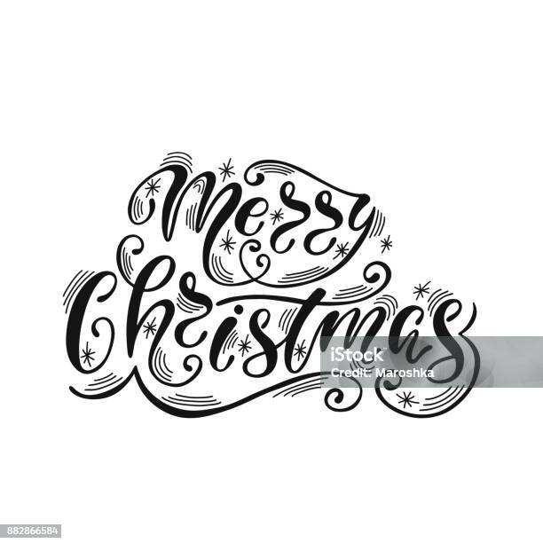 Selamat Natal Teks Kaligrafi Yang Digambar Tangan Desain Tipografi