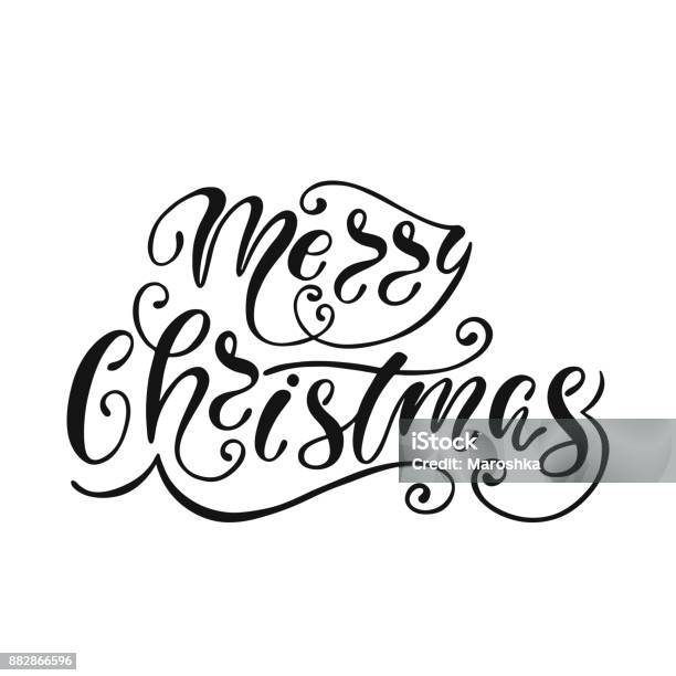 Selamat Natal Teks Kaligrafi Yang Digambar Tangan Desain Tipografi