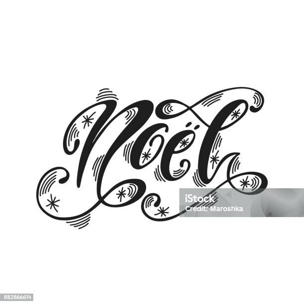 Noel Teks Kaligrafi Yang Digambar Tangan Desain Tipografi Liburan Kartu