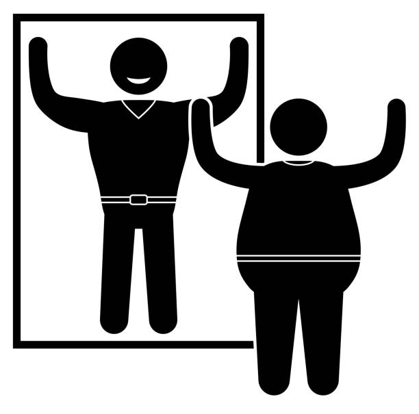 Fat Man In Mirror Illustrations Royalty Free Vector Graphics And Clip
