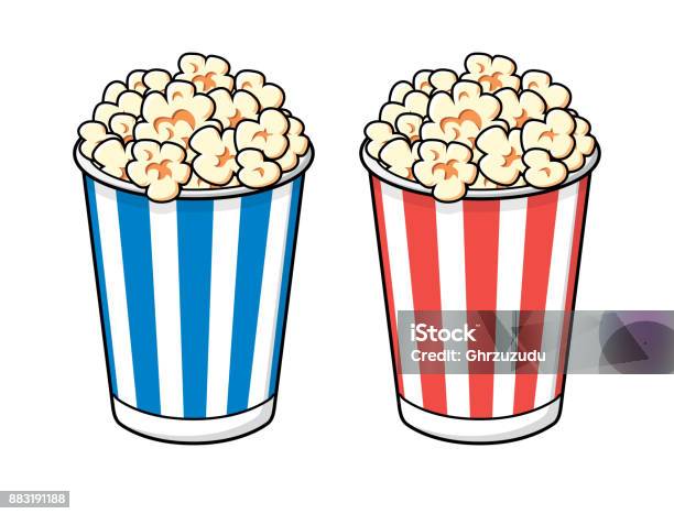 Popcorn Dalam Kotak Ember Bergaris Biru Dan Merah Ilustrasi Stok ... Popcorn Dalam Kotak Ember Bergaris Biru Dan Merah Ilustrasi Stok ...