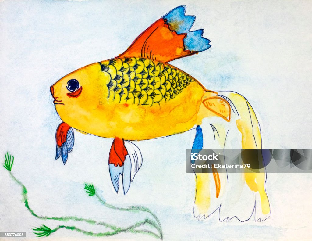 Fish Child Watercolour Hand Drawing Stock Illustration - Download Image ... Fish Child Watercolour Hand Drawing Stock Illustration - Download Image ...