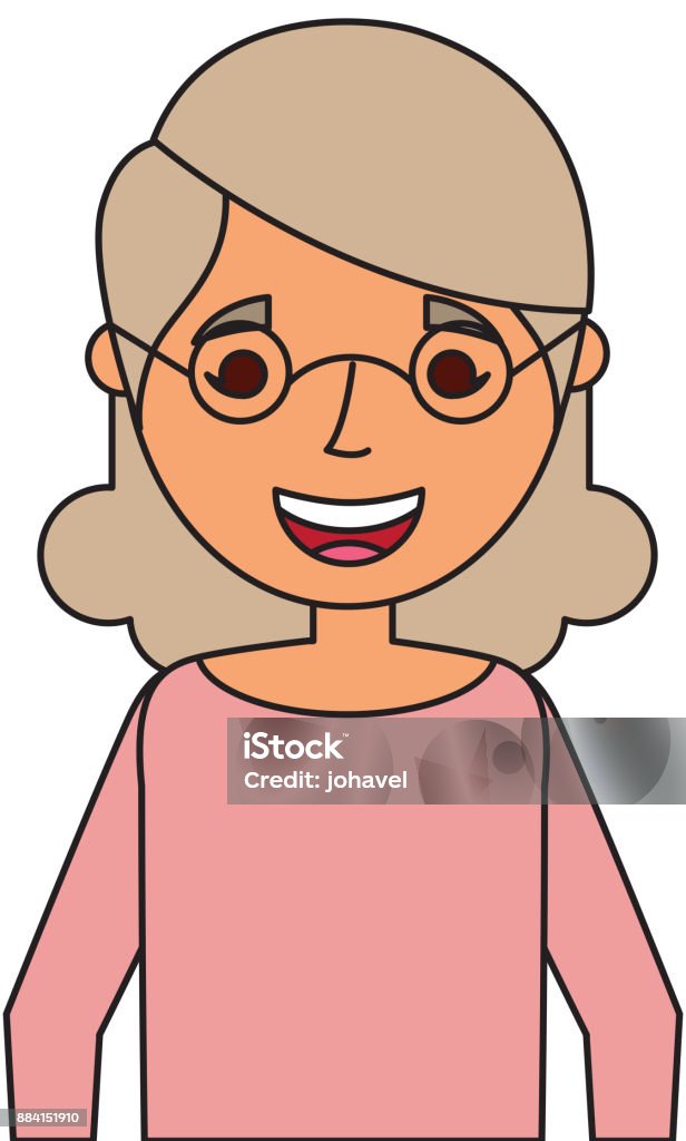 Old Woman Portrait Lady Grandma Cartoon Stock Illustration Download