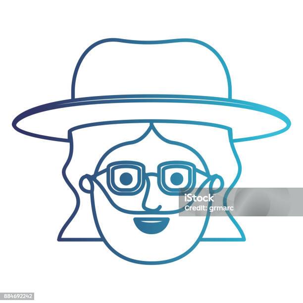 Male Face With Hat And Glasses And Mid Length Hair And Beard In