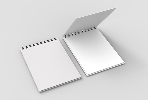 Notebook Pengikat Spiral Mengejek Terisolasi Pada Latar Belakang Abuabu ... Notebook Pengikat Spiral Mengejek Terisolasi Pada Latar Belakang Abuabu ...