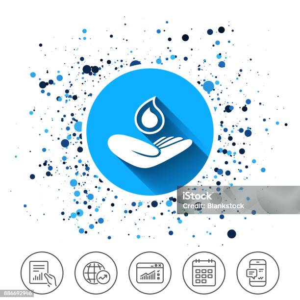 Enregistrer Le Signe De Leau Main Est Symbole De Goutte Deau Vecteurs
