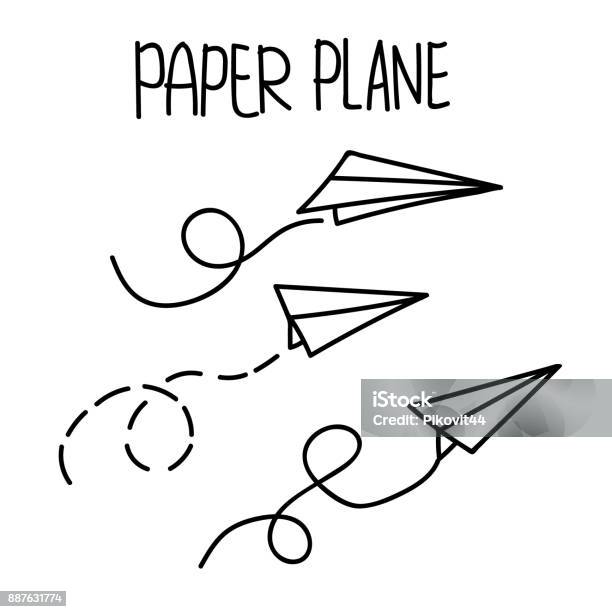 Avion En Papier Vector Voyage Symbole De La Route Ensemble