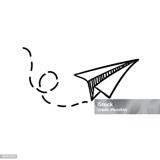 Avion En Papier Vector Voyage Symbole De La Route Illustration