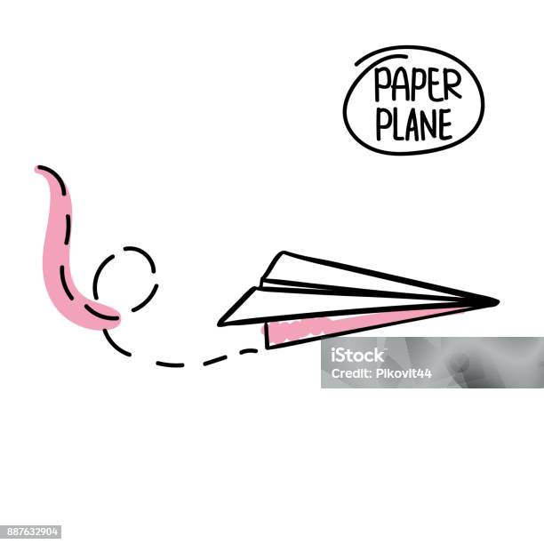 Avion En Papier Vector Voyage Symbole De La Route Illustration