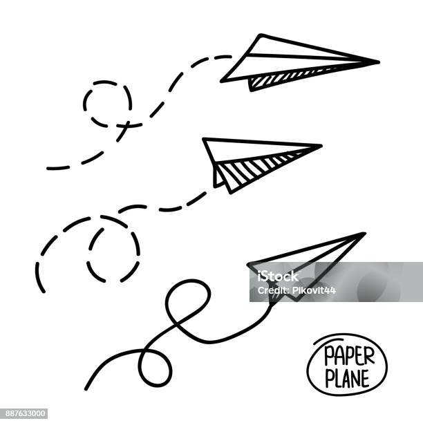 Avion En Papier Vector Voyage Symbole De La Route Ensemble