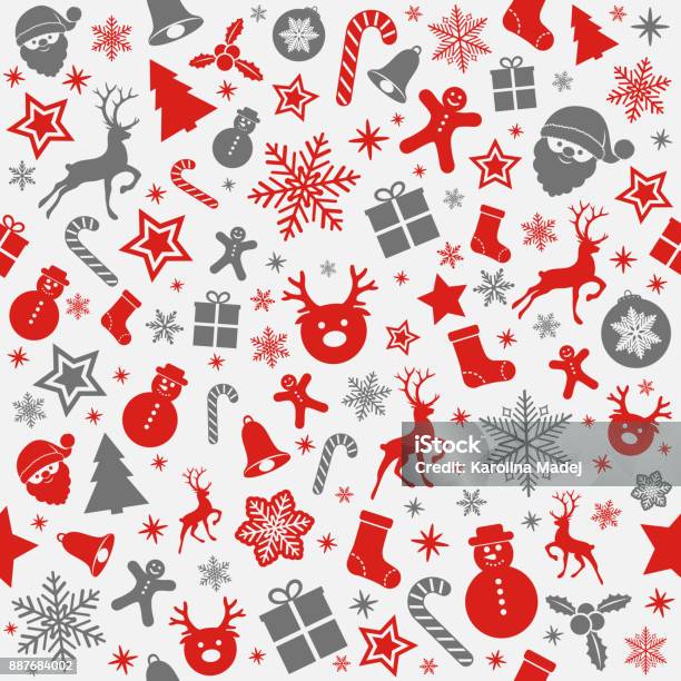 Ilustración De Lindo Fondo De Navidad Con Diferentes Iconos Vector Y