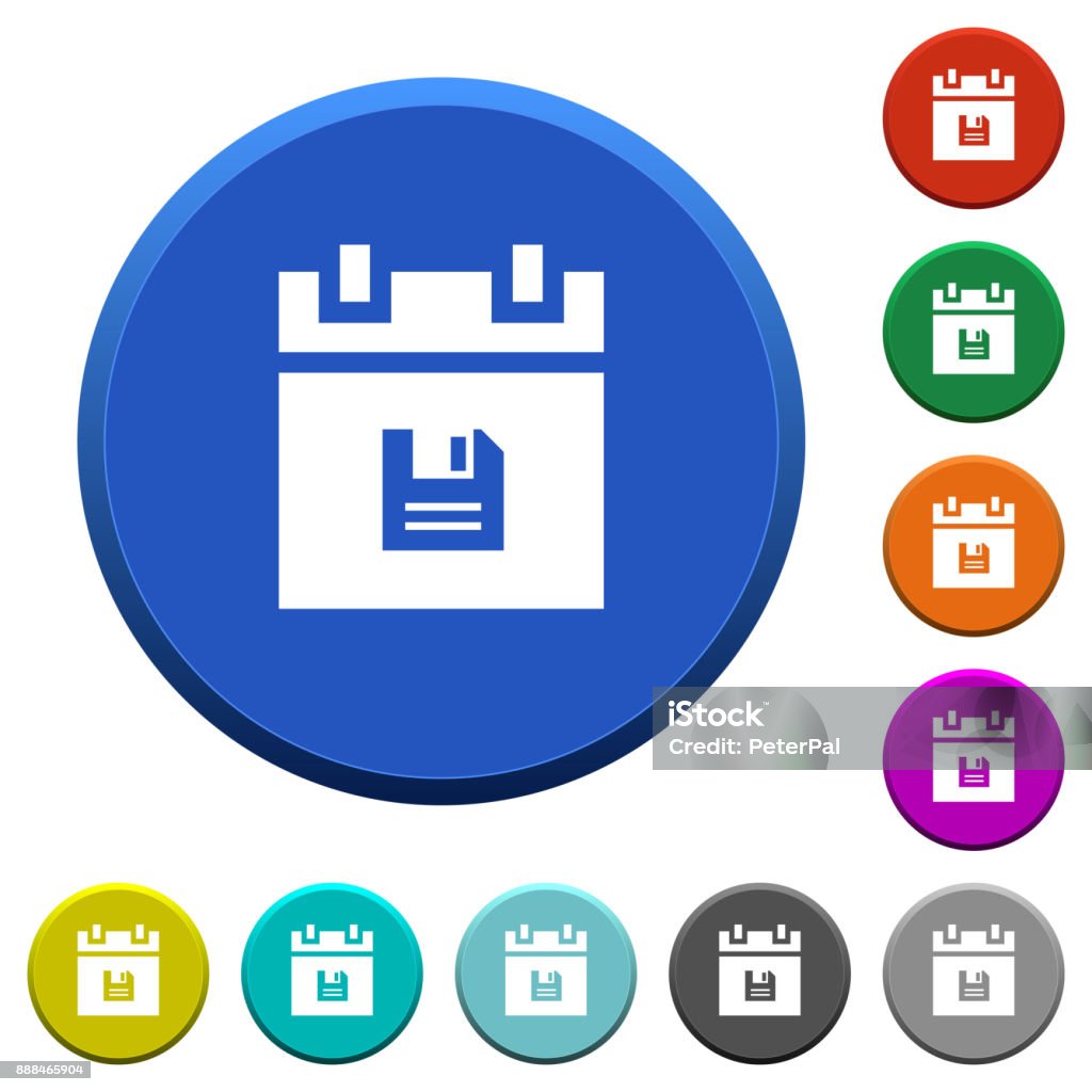 Save Schedule Data Beveled Buttons Stock Illustration Download Image