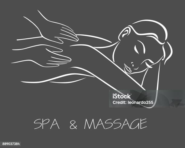 Dessin Au Trait Massage Spa Thérapie Vecteurs Libres De Droits Et Plus