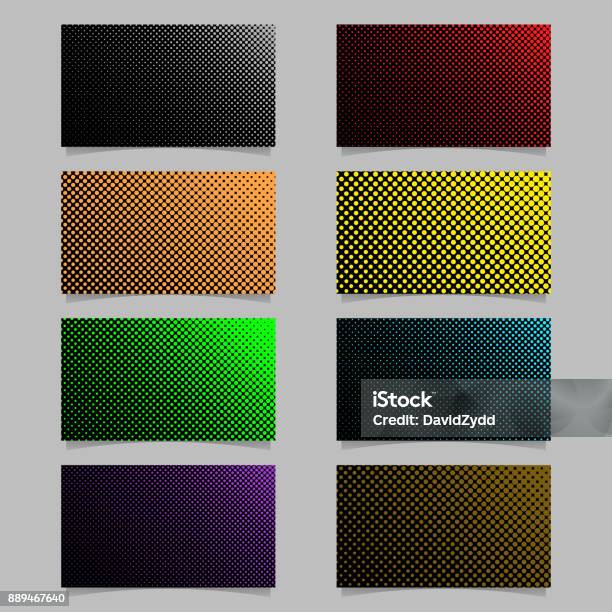 Retro Halftone Dot Pola Kartu Nama Latar Belakang Desain Template Set