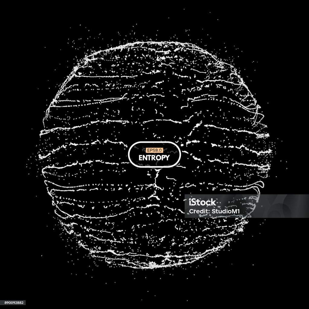 3d Bola Abstrak Array Dengan Partikel Dinamis Elemen Sains Dan