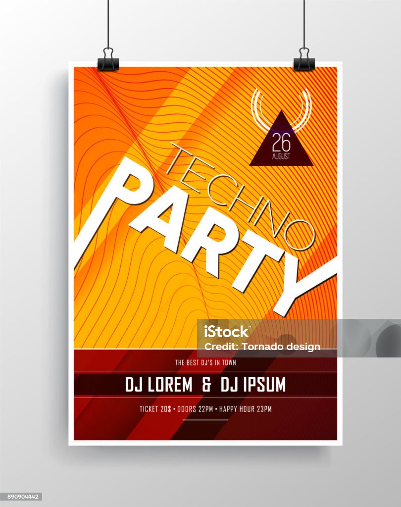 Vector Dance Party Flyer Design With Eyecatching Background Stock Illustration Download Image