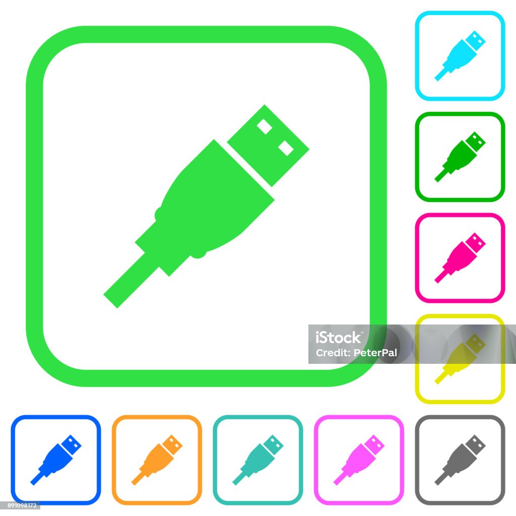 Ilustración de Conector Usb Iconos Iconos Plana Colores Vivos y más ... Ilustración de Conector Usb Iconos Iconos Plana Colores Vivos y más ...
