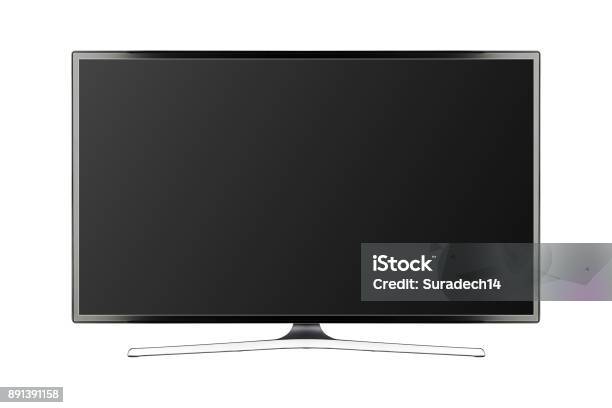 Tv 4k Lcd Layar Datar Atau Oled Ilustrasi Realistis Plasma Mockup