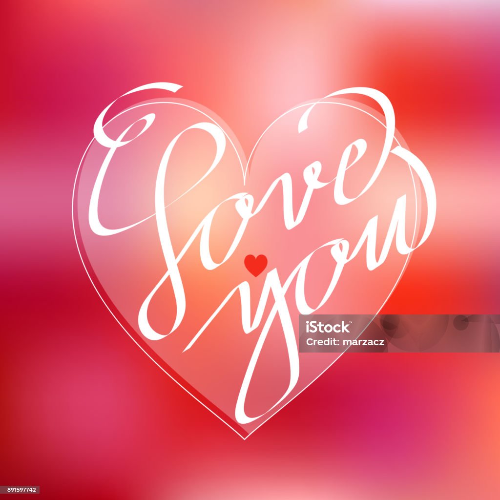 Heard With Love You Handwritten Calligraphy Stock Illustration
