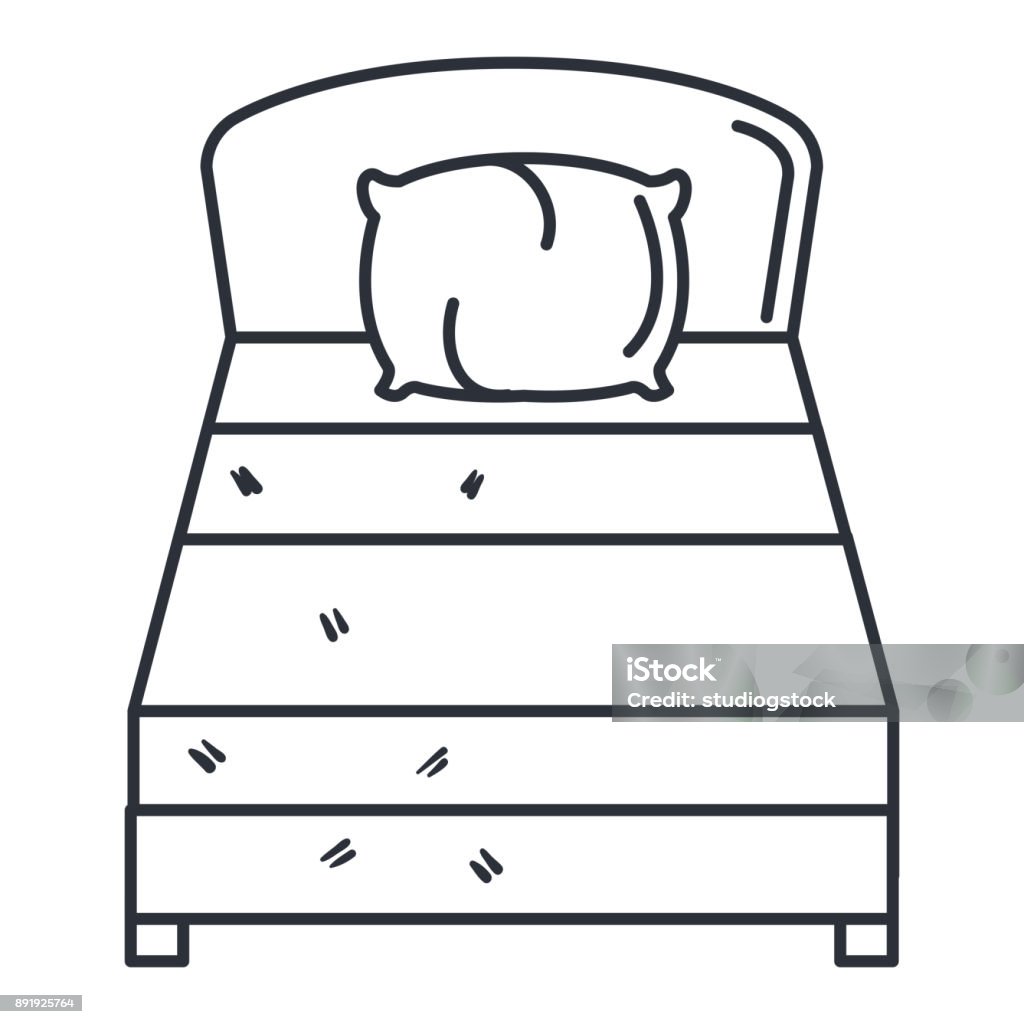 Ikon Tempat Tidur Terisolasi Yang Nyaman Ilustrasi Stok Unduh Gambar