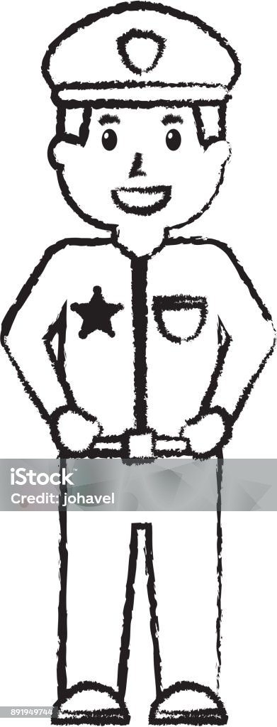 Standing Policeman Smiling Uniform And Cap Stock Illustration ... Standing Policeman Smiling Uniform And Cap Stock Illustration ...