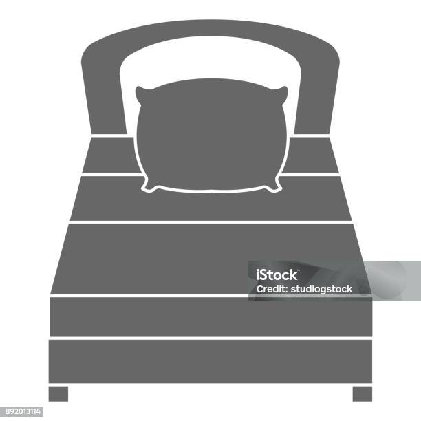 Ikon Tempat Tidur Terisolasi Yang Nyaman Ilustrasi Stok Unduh Gambar