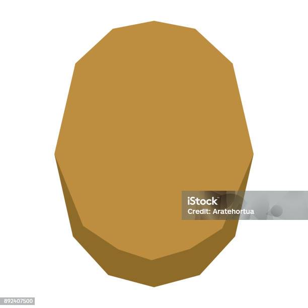 Kartun Kentang Terisolasi Pada Latar Belakang Putih Ilustrasi Stok