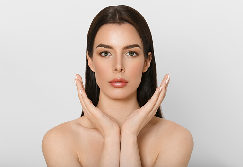 Potret Wajah Wanita Cantik Model Spa Cantik Gadis Dengan Perfect Fresh