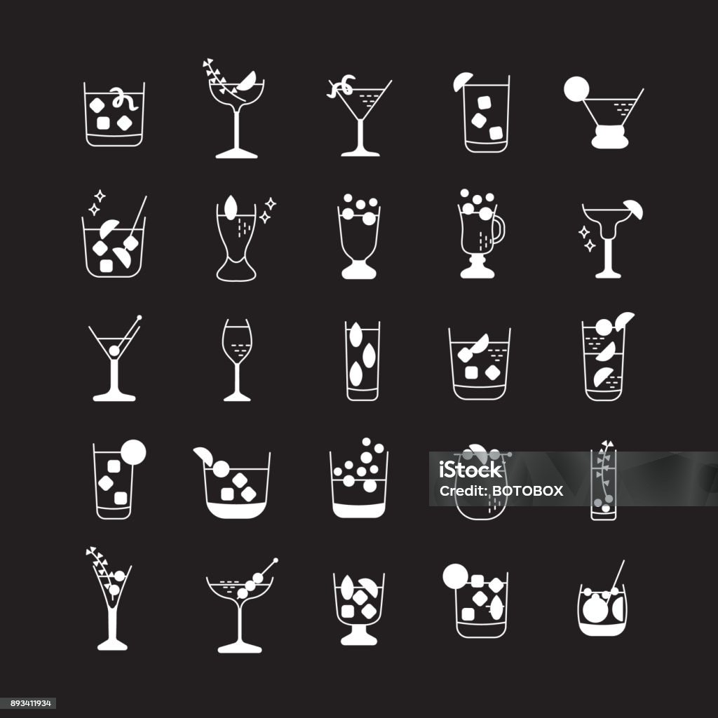 Cocktail Icon Set Stock Illustration Download Image Now Alcohol