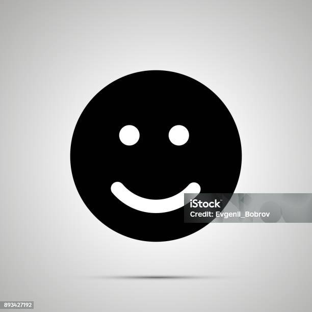 Smile Silhouette Simple Black Happy Face Icon Stock Illustration
