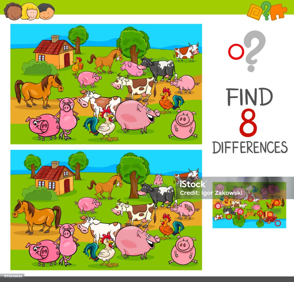 Perbedaan Permainan Dengan Karakter Hewan Ternak Ilustrasi Stok - Unduh ... Perbedaan Permainan Dengan Karakter Hewan Ternak Ilustrasi Stok - Unduh ...
