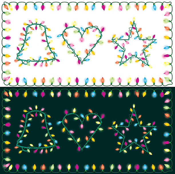 40 String Christmas Lights Black Background Stock Illustrations Royalty Free Vector Graphics