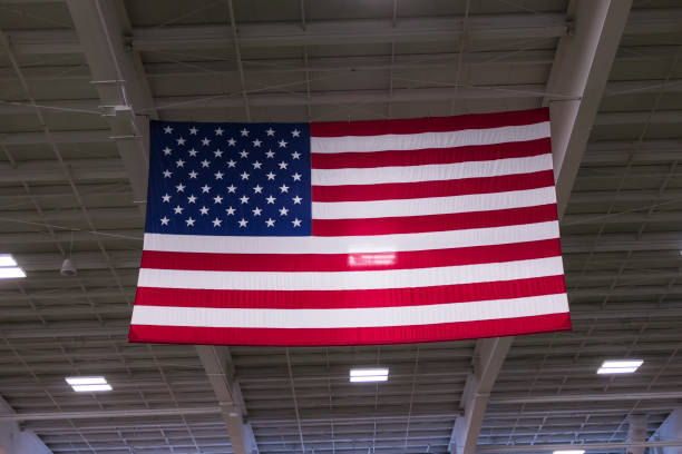 Free Stock Photo of American Flag Hanging From Ceiling of Building ...