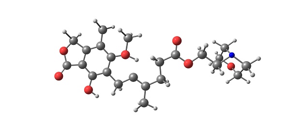 Mycophenolic 산 성 분자 구조 흰색 절연 0명에 대한 스톡 사진 및 기타 이미지 0명 거절 건강관리와 의술