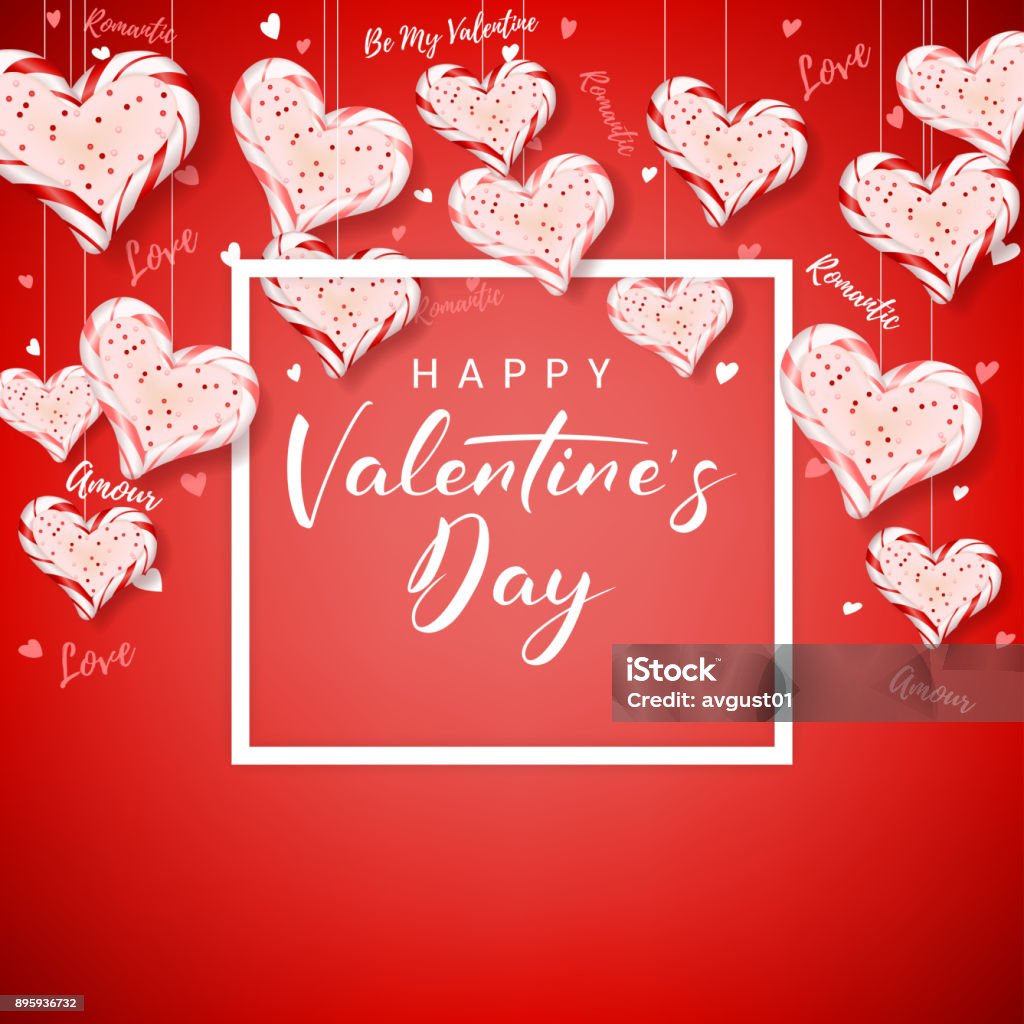 Happy Valentines Day Festive Card Stock Illustration Download Image