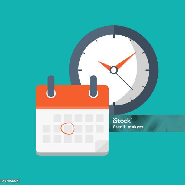Ikon Kalender Dan Jam Jadwal Janji Temu Konsep Tanggal Penting ... Ikon Kalender Dan Jam Jadwal Janji Temu Konsep Tanggal Penting ...