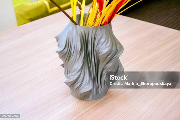 3d 프린터에 인쇄 된 개체 꽃병 테이블에 스탠드 3차원 인쇄에 대한 스톡 사진 및 기타 이미지 3차원 인쇄 3차원 형태