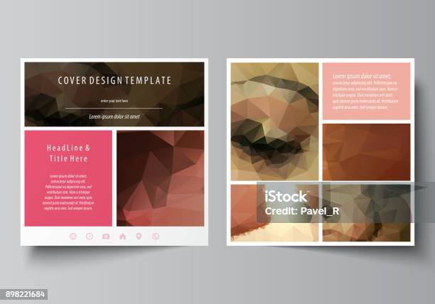 Templat Bisnis Untuk Brosur Desain Persegi Majalah Selebaran Buklet