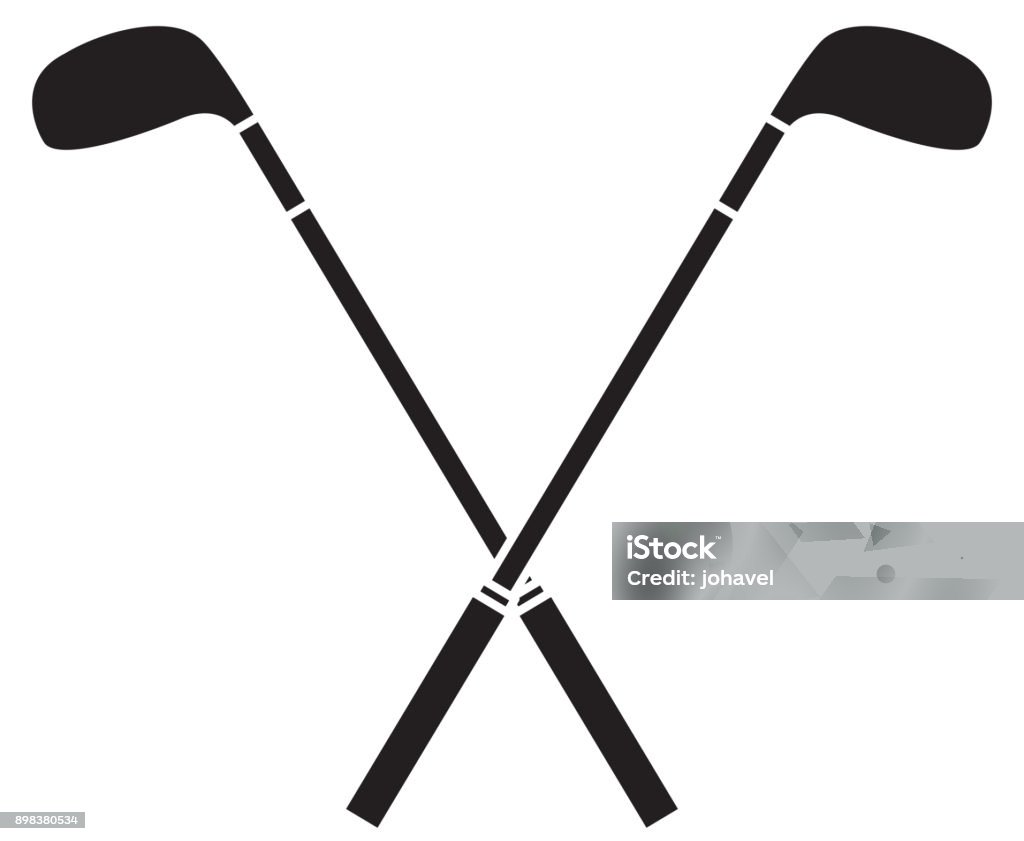 Crossed Golf Clubs Stick Equipment Image Stock Illustration Download